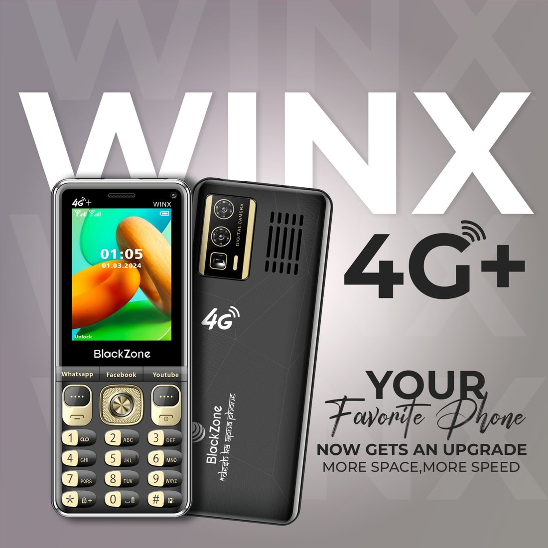 BlackZone WINX 4G+ Volte with 2.8 Inch keypad ,Touch Screen & Support
